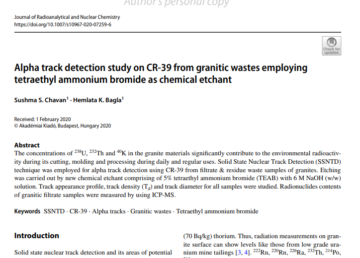 2019-20_Sushma Chavan SSNTD Application Granite JRNC_2020 - KC College ...